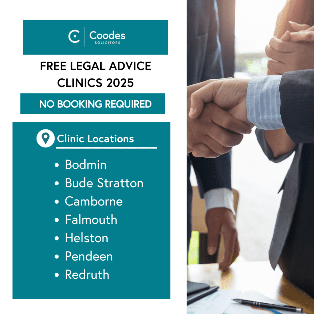 Coodes Advice Clinic Timetable 2025 - Coodes Solicitors